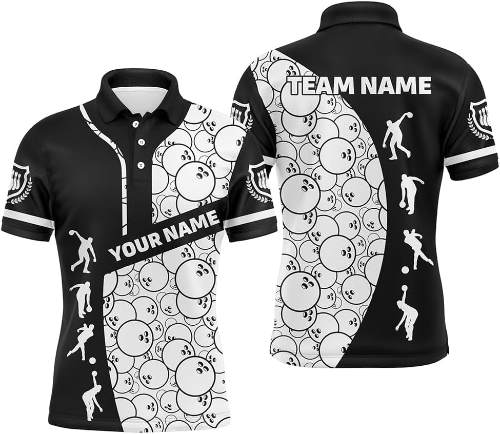 Custom Bowling Team Jerseys Polo Shirts, Bowling Pattern uniforms Ball ...