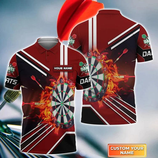 Customized Darts Polo Shirt, Darts Board Goal, Personalized Name Polo ...