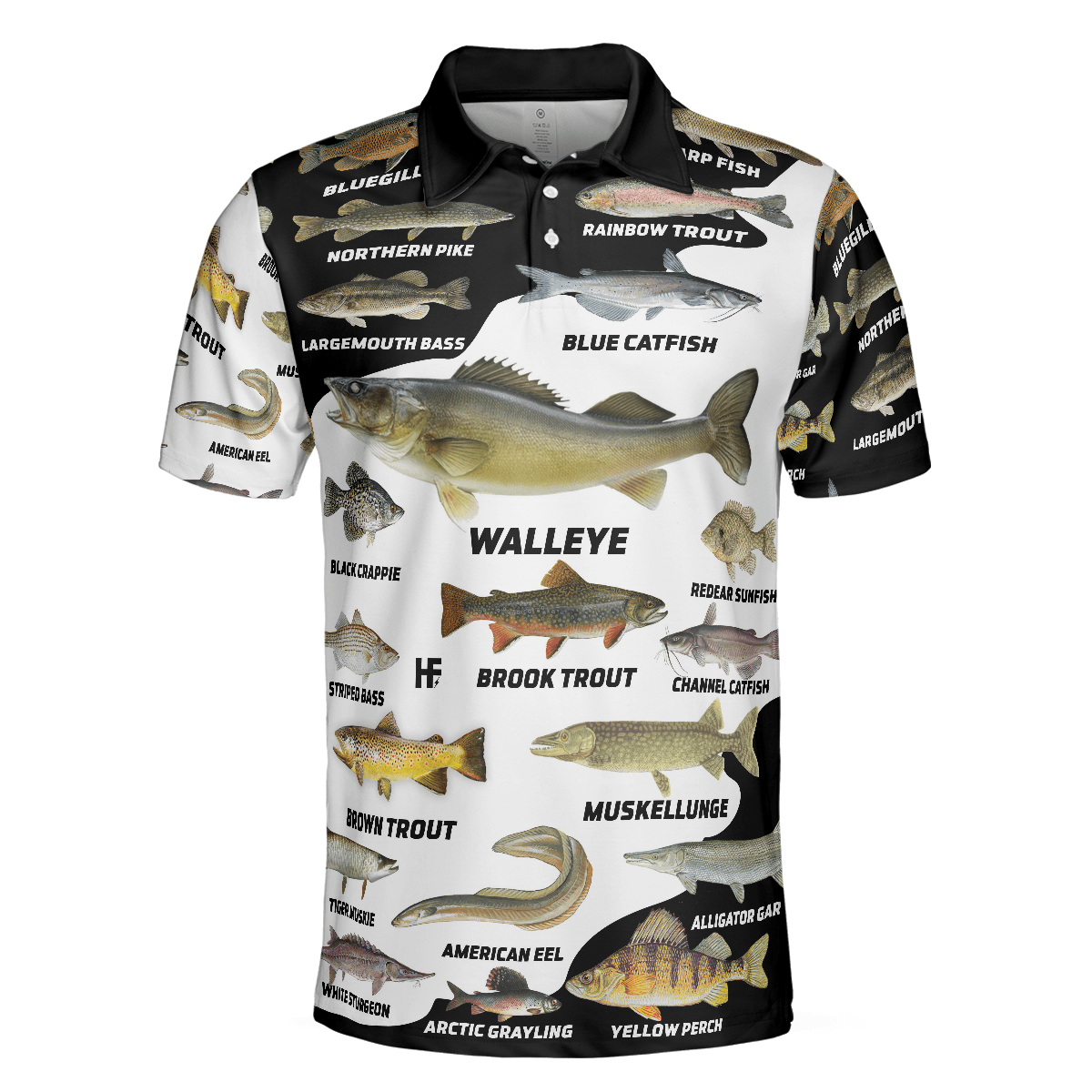 Freshwater Fish Types All Over Print Polo Shirt, Polo Golf Shirt For M ...