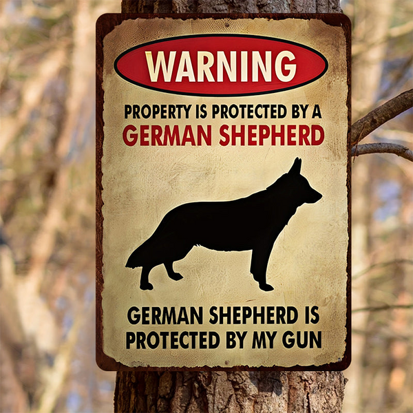 German Shepherds Dog Outdoor Metal Sign, Garden Warning Sign - Propert ...