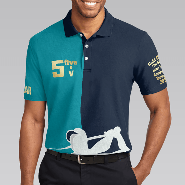 Men Golf Polo Shirt - 5 Five & V Blue And Navy Men Golf Polo Shirt - P ...