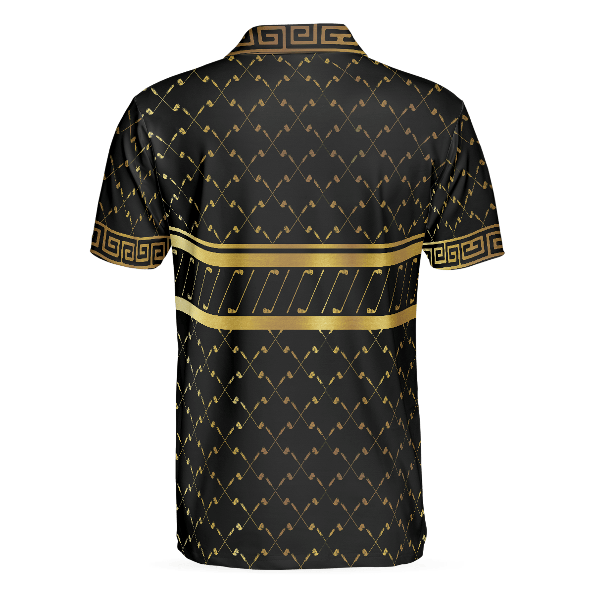 Men Golf Polo Shirt - I Need My Daily Dose Of Iron Black & Gold Polo S ...