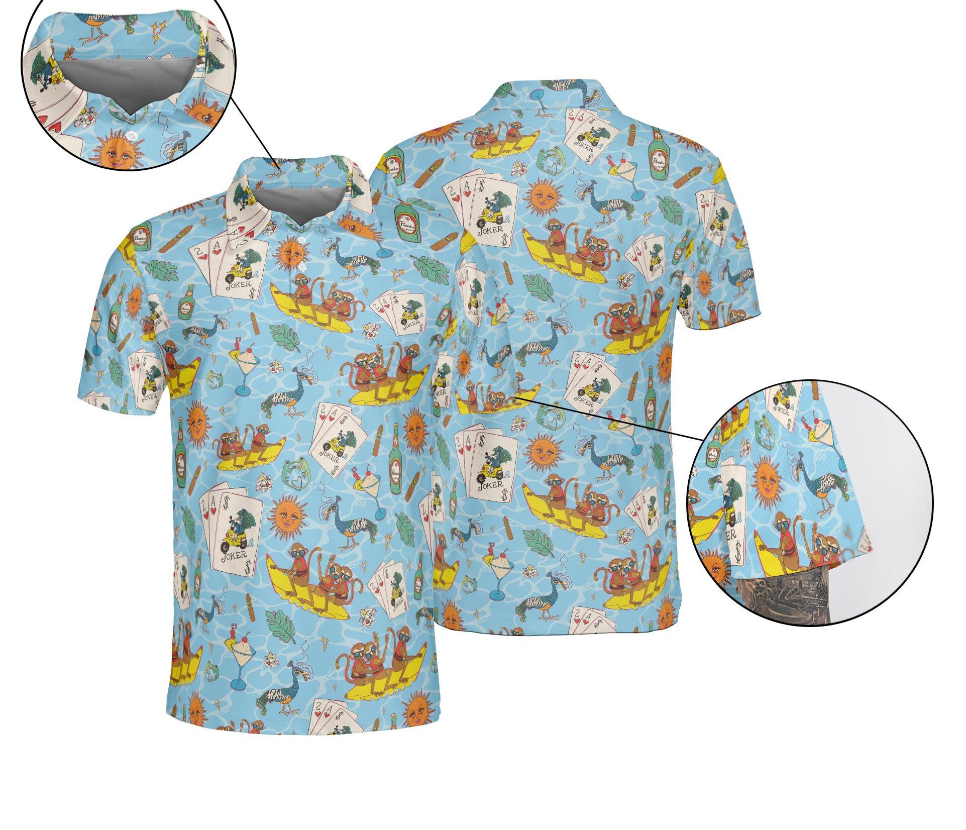 Men Polo Shirt - Beach Summer Hawaiian Pattern Polo Shirt For Men - Gi ...