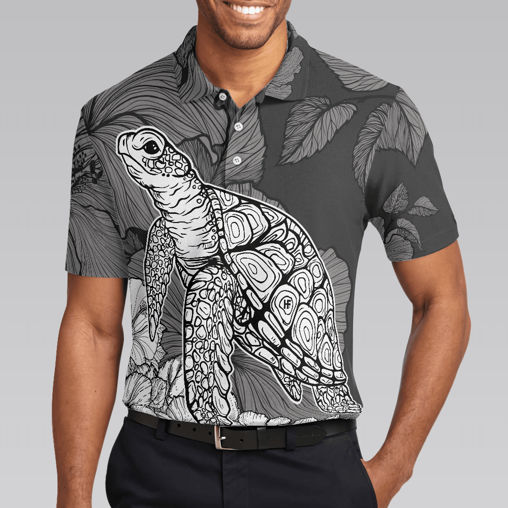 Men Polo Shirt - Hibiscus Turtle Shirt For Men Polo Shirt, Sea Turtle ...