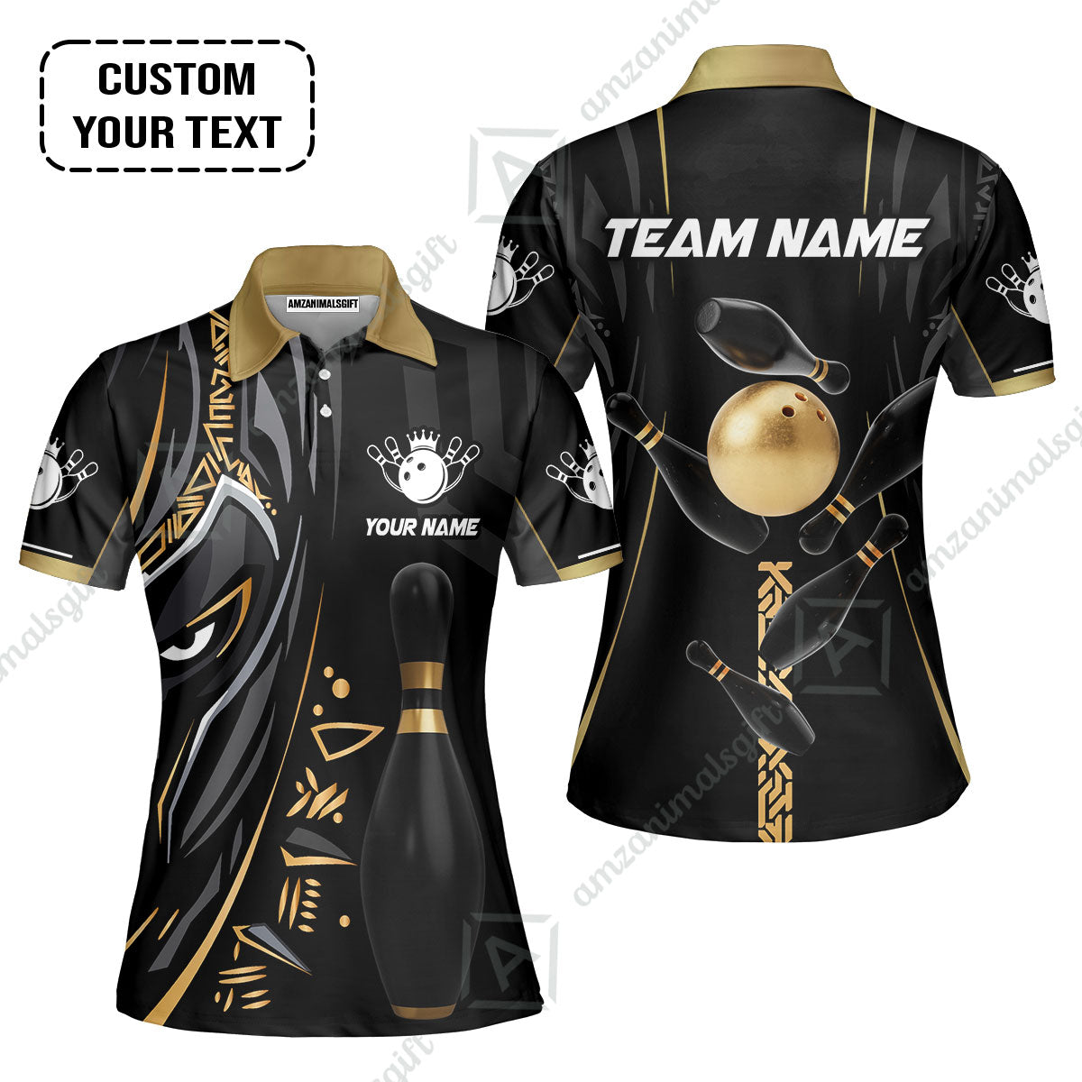 Custom Bowling Team Jerseys Polo Shirts, Bowling uniforms Ball & Pins ...