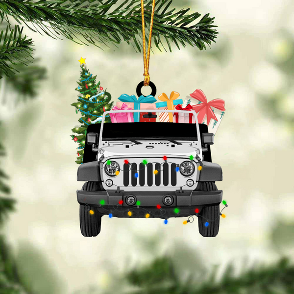 Custom Jeep Acrylic Christmas Ornament, Personalized Jeep Car & Christ ...