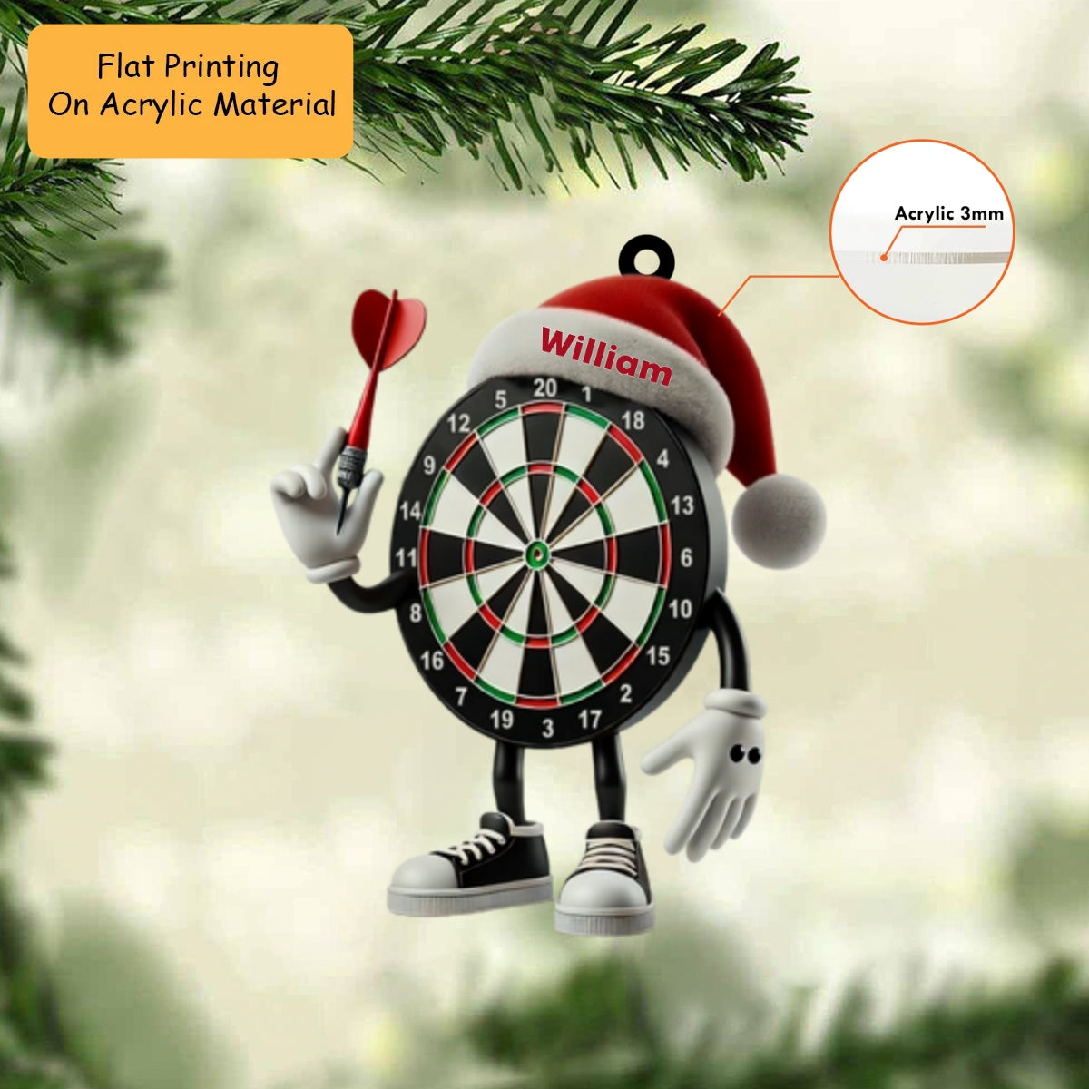 Personalized Dart Board Holding Pins Acrylic Ornament, Dart Board Keyc ...